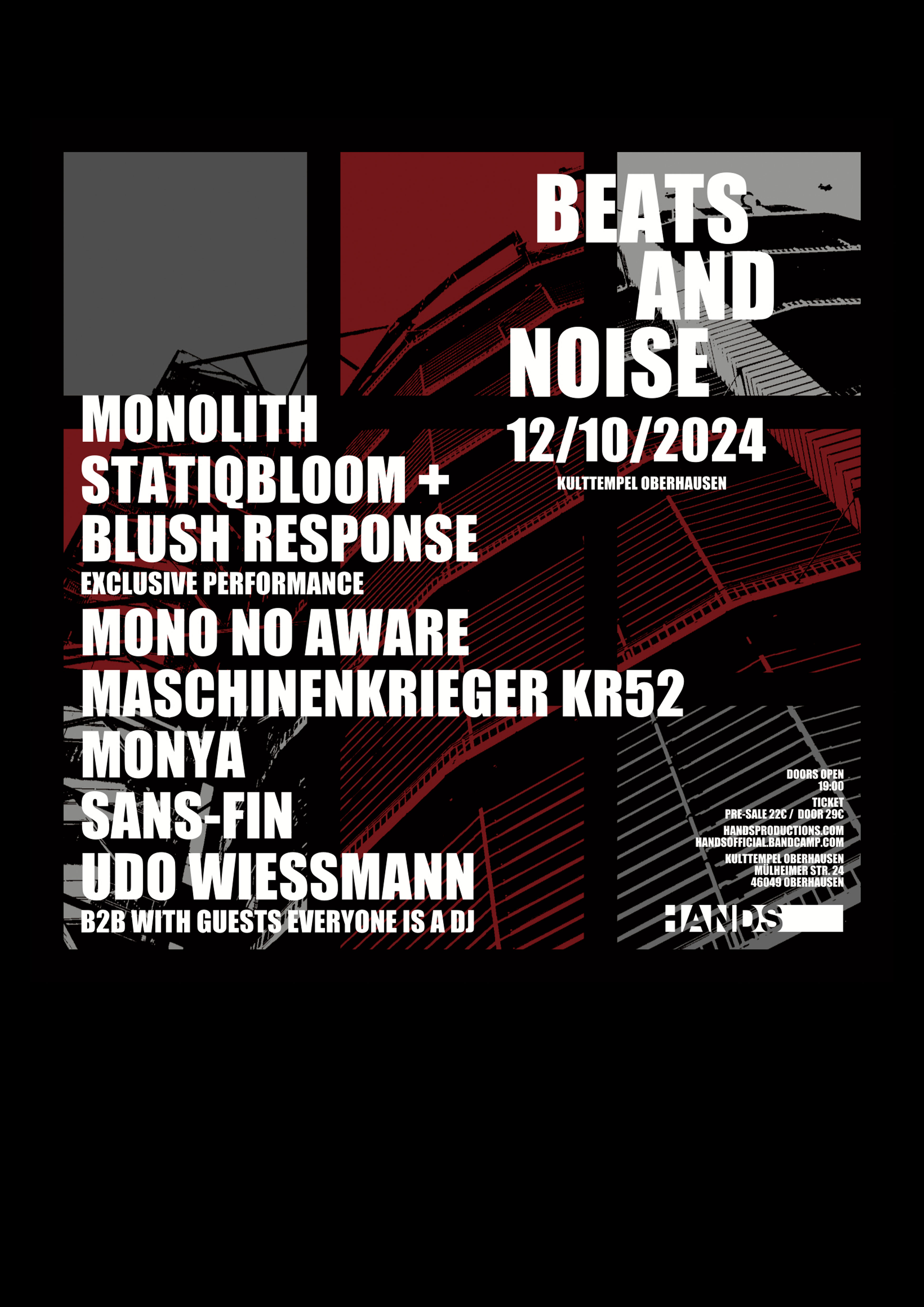 BEATS AND NOISE festival /w MONOLITH, STATIQBLOOM + BLUSH RESPONSE
